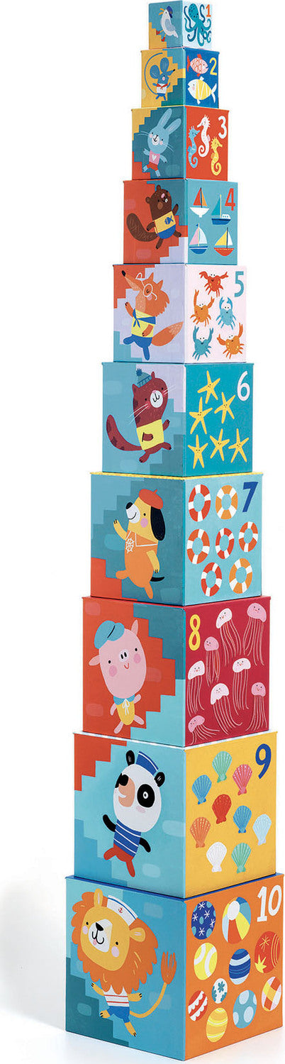 Djeco Beach Stacking Cubes – Nesting Blocks for Toddlers | The Toy Box ...