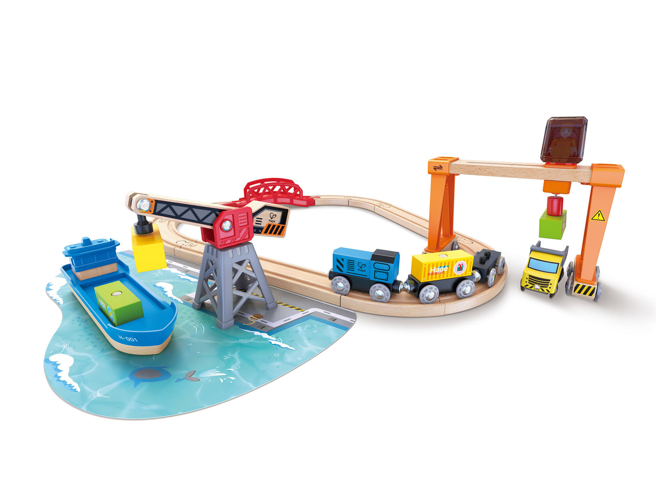 Hape Lift & Load Harbour Set – The Toybox NZ Ltd