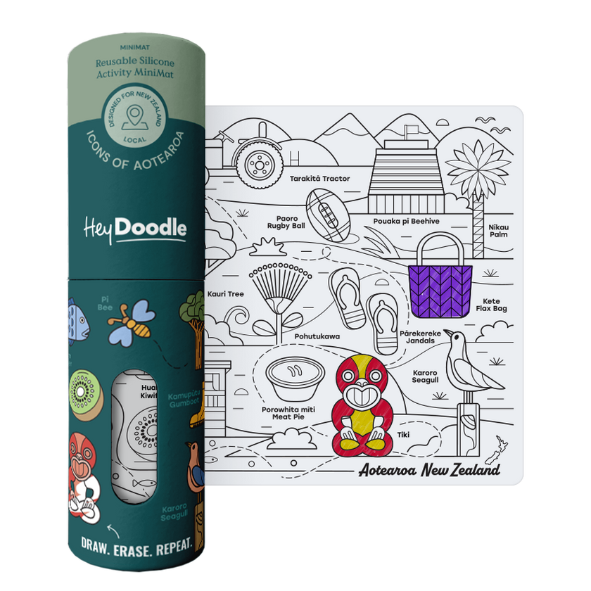 Hey Doodle Silicone Playmat - Icons Of Aotearoa (Mini) – The Toybox NZ Ltd